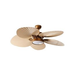 Beliani Deckenventilator mit Licht BORMEJO in Gold/Beige - (W) 130 x (H) 42 x (L) 130 cm | Gr.: onesize