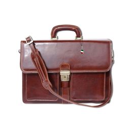 Florence Aktentasche, Businesstasche, Umh&auml;ngetasche Leder braun ca. 40cm | Gr.: onesize