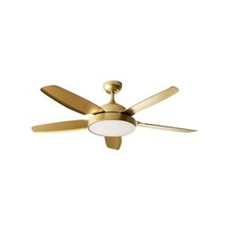 Beliani Deckenventilator mit Licht GOSHAABA in Messing - (W) 132 x (H) 40 x (L) 132 cm | Gr.: onesize
