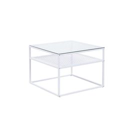 FineBuy Couchtisch in Wei&szlig; / Glas / 60x60x45 | Gr.: onesize