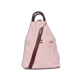 Florence Cityrucksack, Schultertasche Leder rosa, braun ca. 26cm | Gr.: onesize
