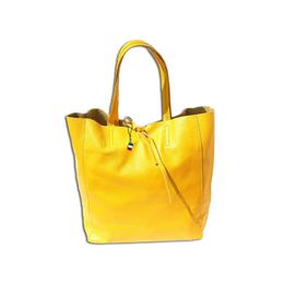 Florence Shopper, Schultertasche Leder gelb ca. 30cm | Gr.: onesize