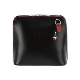 Florence Umh&auml;ngetasche, Schultertasche Leder schwarz, rot ca. 17cm | Gr.: onesize