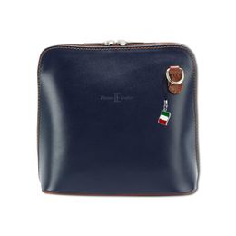 Florence Umh&auml;ngetasche, Schultertasche Leder blau, braun ca. 17cm | Gr.: onesize