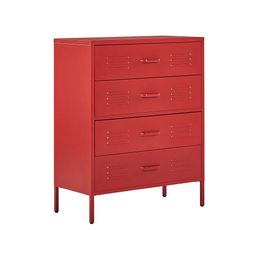 Beliani B&uuml;roschr&auml;nke ENAGO in Rot - (W) 80 x (H) 102 x (L) 40 cm | Gr.: onesize