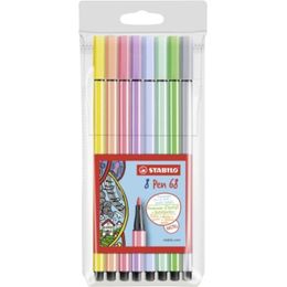 Papeterie/PBS - Premium-Filzstift - Stabilo Pen 68 - 8er Pack - Pastellfarben | Gr.: onesize