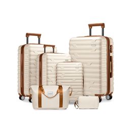 ABRIHOME Koffer set mit Reisetaschen und TSA-Schloss in Beige | Gr.: onesize