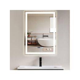 ZMH Badspiegel mit Beleuchtung in nickel rechteckig Glas L 50* H 70cm Dimmbar | Gr.: onesize