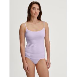 Unterhemd Calida "Natural Comfort", Damen, Gr. L (48/50), N-Gr, lila (orchid petal), Single Jersey, Obermaterial: 92% Baumwolle, 8% Elasthan, normal, Rundhals, Unterhemden Unterhemd, Baumwoll-Mix, Single Jersey Qualit&auml;t, weich, elastisch, pillingarm