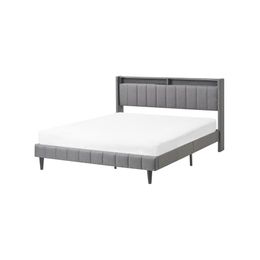 Beliani Doppelbett mit LED BEAULIEU in Grau/Schwarz - (W) 168 x (H) 103 x (L) 218 cm | Gr.: onesize