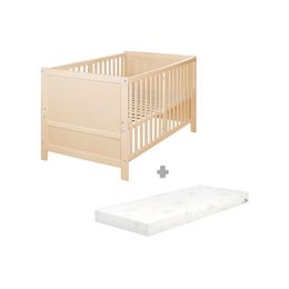 Roba Babybett EASY SLEEP 70 x 140 cm - inkl. Matratze 'safe asleep ' - Natur | Gr.: onesize