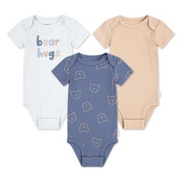 Jungen Kurzarmbody "HUGB 3PK BODYSUIT"huggies vintage indigo, Gr. 3, HUGGIES BABYWEAR, bedruckt, Jersey, Obermaterial: 100% Baumwolle, Bodys, aus