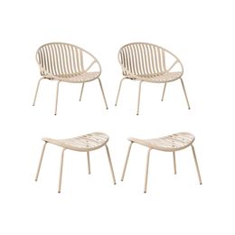 Beliani 4er-Set Gartenstuhl CASPERIA in Beige | Gr.: onesize