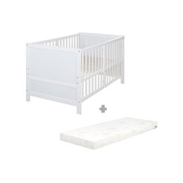 Roba Babybett EASY SLEEP 70 x 140 cm - inkl. Matratze 'safe asleep ' - Wei&szlig; | Gr.: onesize