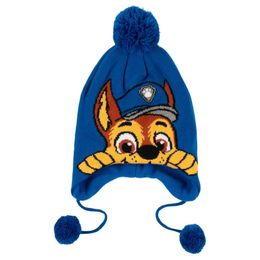 PAW PATROL Strickm&uuml;tze Winterm&uuml;tze mit Bommel M&uuml;tze in blau | Gr.: onesize