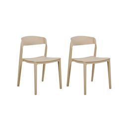 Beliani 2er-Set Esszimmerstuhl SOMERS in Beige | Gr.: onesize