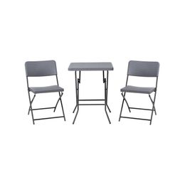 Beliani 3-tlg Bistro Set TRAPPETO in Grau/Schwarz | Gr.: onesize