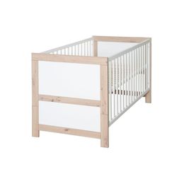 Roba Babybett Malo h&ouml;henverstellbar 70 x 140 cm - wei&szlig;/Eiche | Gr.: onesize