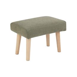 Beliani Hocker TAKOMA II in Gr&uuml;n/Braun - (W) 50 x (H) 34 x (L) 30 cm | Gr.: onesize