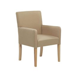 Beliani Esszimmerstuhl ROCKEFELLER in Beige/Braun - (W) 60 x (H) 88 x (L) 62 cm | Gr.: onesize