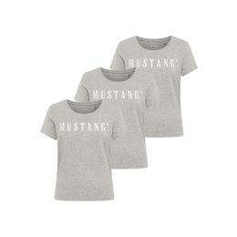 Mustang T-Shirt 3er Pack in Grau | Gr.: M