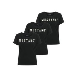 Mustang T-Shirt 3er Pack in Schwarz | Gr.: S