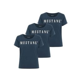 Mustang T-Shirt 3er Pack in Dunkelblau | Gr.: S