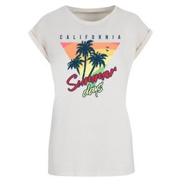 F4NT4STIC Extended Shoulder T-Shirt California Palmen Retro in Whitesand | Gr.: L