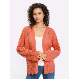 Heine Ajourstrickjacke in papaya | Gr.: 34