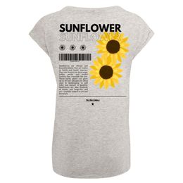 F4NT4STIC Extended Shoulder T-Shirt Sonnenblume in grau meliert | Gr.: XL