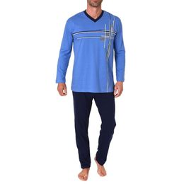 Normann Schlafanzug langarm Pyjama - 77883 in blau | Gr.: 50