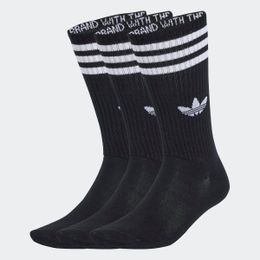 Sportsocken adidas originals "3S HIGH CR S 3P", Herren, Gr. XL (46/48), schwarz (schwarz, schwarz, schwarz), Obermaterial: 51% Baumwolle, 46% Polyester, 2% Elasthan, 1% sonstige Fasern, Socken Sportsocken, f&uuml;r verschiedene Aktivit&auml;ten, wadenlange Passform, Topseller