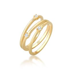 Elli Ring 925 Sterling Silber Spirale in Gold | Gr.: 54