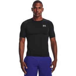 Trainingsshirt Under Armour "UA HG ARMOUR COMP SS", Damen, Gr. XXL, schwarz, Obermaterial: 84% Polyester, 16% Elasthan. Einsatz: 92% Polyester, 8% Elasthan, Rundhals, Shirts, Rundhalsausschnitt, leichtes Material, atmungsaktiv