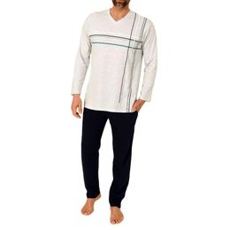 Normann Schlafanzug langarm Pyjama - 84607 in grau | Gr.: 58
