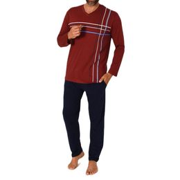 Normann Schlafanzug langarm Pyjama - 84598 in rot | Gr.: 48