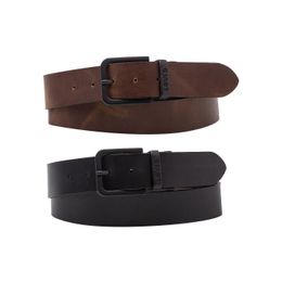 Levi's Lederg&uuml;rtel LEVI'S "CORE METAL WENDEG&Uuml;RTEL", Damen, Gr. 100, braun (schwarz, braun), Leder, unifarben, G&uuml;rtel Lederg&uuml;rtel, Reversible Core Metal Belt