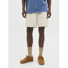 Jack & Jones Shorts JACK & JONES "JPSTBILL CORDUROY JOGGER SHORTS SRT SN", Herren, Gr. M, N-Gr, gelb (moonbeam), Web, Obermaterial: 100% Baumwolle, unifarben, weit knielang, Hosen Shorts, Aus Cord