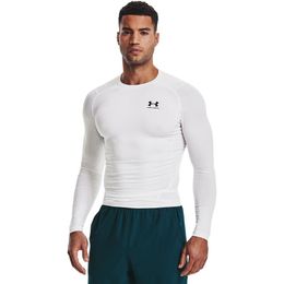 Trainingsshirt Under Armour "UA HG ARMOUR COMP LONG SLEEVE", Herren, Gr. 3XL, wei&szlig;, Obermaterial: 84% Polyester, 16% Elasthan, Rundhals, Shirts, sportliche Passform, atmungsaktiv, schnell trocknend