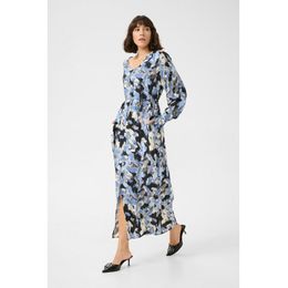 Kaffe Kleid KAjodie Loose fit in Black/Blue Graphic Strokes | Gr.: 38