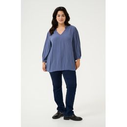 Kaffe curve Langarm-Bluse KCkamille Regular fit in Blue Indigo | Gr.: 46