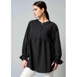 Alba Moda Popelinebluse mit Stehkragen in schwarz | Gr.: 34