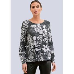 Alba Moda Bluse im Hahnentrittdessin in schwarz | Gr.: 40