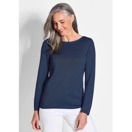 GOLDNER Pullover mit U-Boot-Ausschnitt aus Baumwoll-Viskose-Mix in marine | Gr.: 38