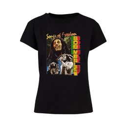 F4NT4STIC Ladies Box Tee Bob Marley Freedom Vintage Reggae Music in schwarz | Gr.: M