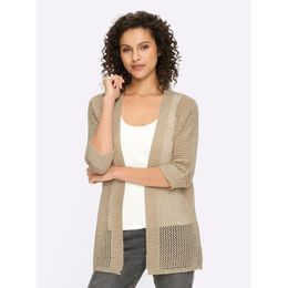 Heine Ajourstrickjacke in sand | Gr.: 48