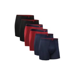 DANISH ENDURANCE Boxershorts Bamboo Trunks w/ fly in black_red_red_blue | Gr.: XXL