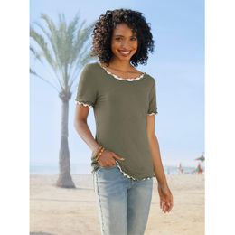 Heine Doppelpack Shirts in khaki-ecru | Gr.: 36