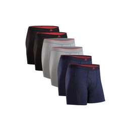 DANISH ENDURANCE Boxershorts Bamboo Trunks with fly in black_red_grey_navy | Gr.: XXL