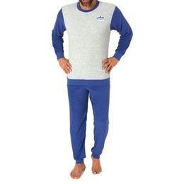 Normann langarm Frottee Pyjama Rundhalsschnitt & B&uuml;ndchen - 82433 in marine | Gr.: 48